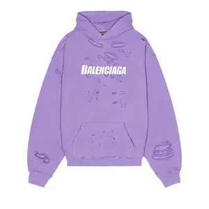 Balenciaga Destroyed Hoodie - Purple