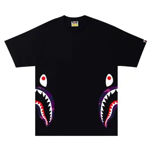 A BATHING APE Color Camo Side Shark Tee /purple - Black
