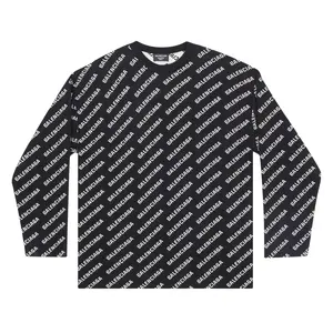 Balenciaga All-over Logo Crewneck - Black