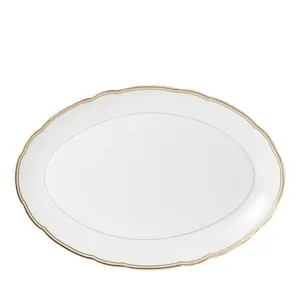 Bernardaud Pompadour Oval 15 Platter - White/gold
