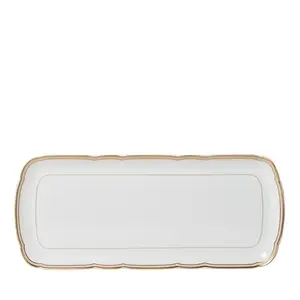 Bernardaud Pompadour Rectangular Cake Platter - White/gold