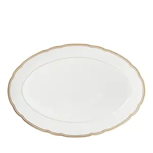 Bernardaud Pompadour Oval 13 Platter - White/gold
