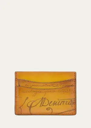 Berluti Men's Bambou Neo Scritto Card Case - Mimosa