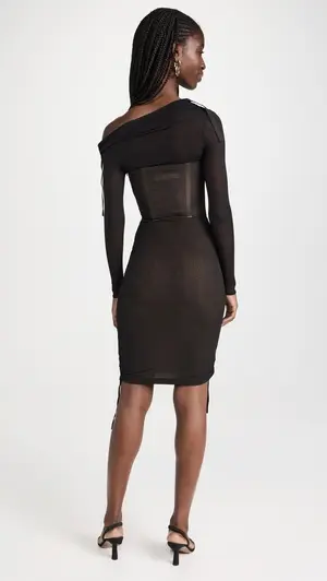 DION LEE Hosiery Overlay Gathered Dress