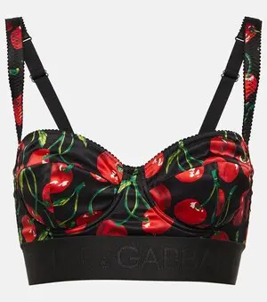 Dolce & Gabbana Cherry Silk-blend Bra