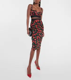 Dolce & Gabbana Cherry Silk-blend Bra