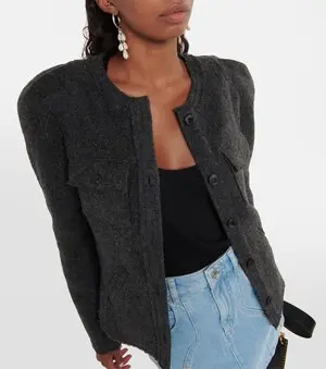 MARANT ETOILE Nelly Tweed Jacket - Grey