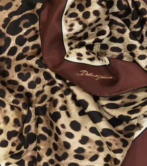 Dolce & Gabbana Leopard-print Silk Scarf - Brown