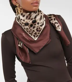 Dolce & Gabbana Leopard-print Silk Scarf - Brown