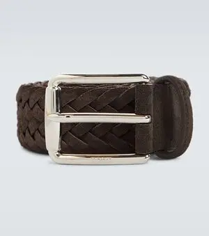 TOD'S Braided Suede Belt - Brown