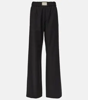 Dolce & Gabbana Wool-blend Wide-leg Trousers - Black