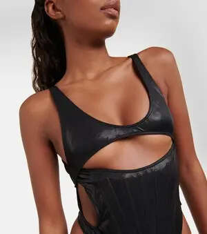 MUGLER Cutout One-piece Swimsuit - Black