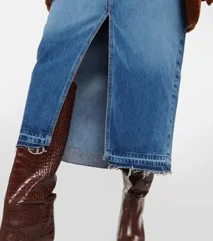 FRAME The Midaxi Denim Midi Skirt - Blue
