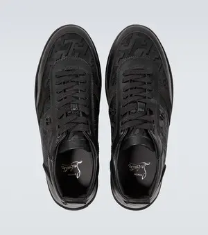 CHRISTIAN LOUBOUTIN Happyrui Leather-trimmed Sneakers - Black