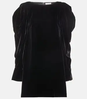 Nina Ricci Velvet Puff-sleeve Mini Dress