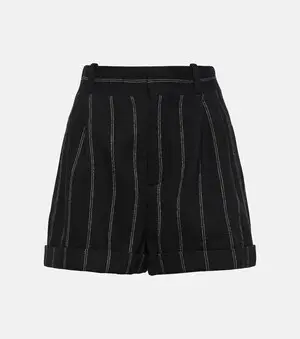 THE MANNEI Kudebi Pinstripe Wool Shorts