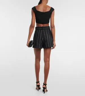 THE MANNEI Kudebi Pinstripe Wool Shorts