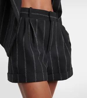 THE MANNEI Kudebi Pinstripe Wool Shorts