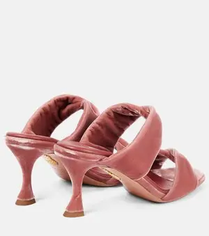 AQUAZZURA Twist 95 Velvet Mules - Pink