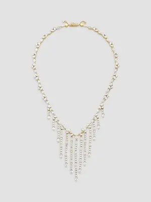Adriana Orsini Versailles 18k--plated & Cubic Zirconia Fringe Necklace - Gold
