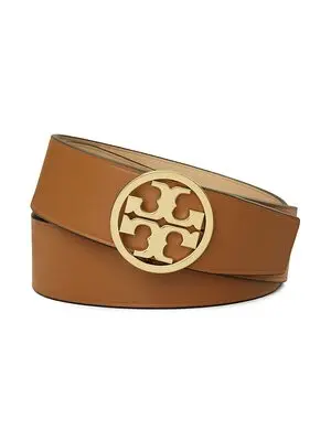 Tory Burch Women's Miller Reversible Leather Belt - Earthy Cane Kobicha Gold  Kobicha Gold