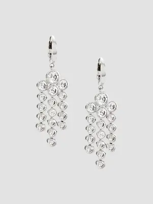 Adriana Orsini Basel Rhodium-plated & Cubic Zirconia Chandelier Earrings - Silver