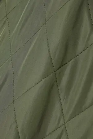 Norma Kamali Belted Quilted Shell Trench Coat