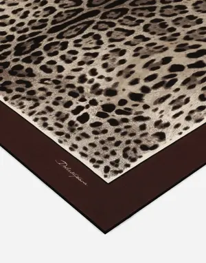 Dolce & Gabbana Leopard-print Twill Scarf - Brown