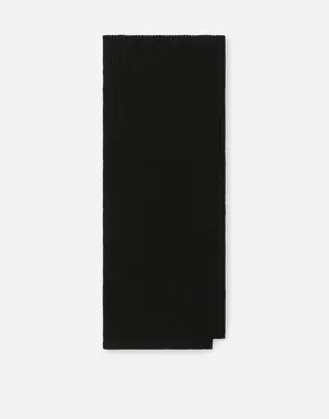 Dolce & Gabbana Fisherman’s Rib Cashmere Scarf With Dg Logo