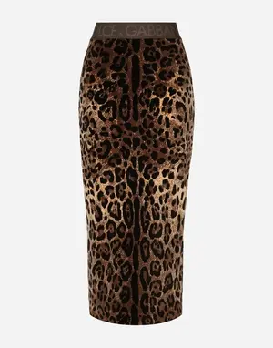 Dolce & Gabbana Jacquard Leopard Chenille Skirt - Multicolor