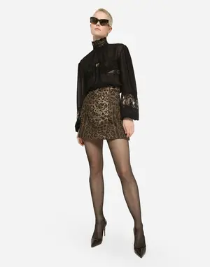 Dolce & Gabbana Silk Georgette And Lace Blouse