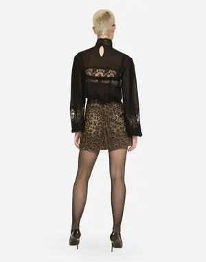 Dolce & Gabbana Silk Georgette And Lace Blouse