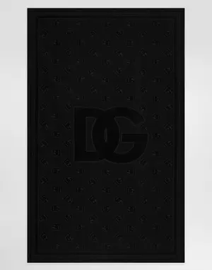 Dolce & Gabbana Beach Towel With Dg Monogram - Black