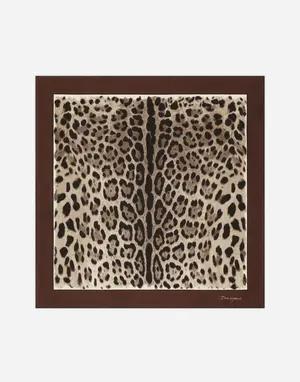 Dolce & Gabbana Leopard-print Twill Scarf - Brown