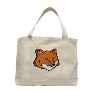 Maison Kitsuné Fox Head Tote Bag Ecru