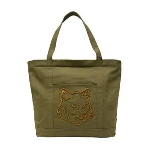 Maison Kitsuné Fox Head Tote Bag Green