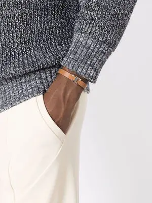 TOD'S Logo-plaque Leather Bracelet