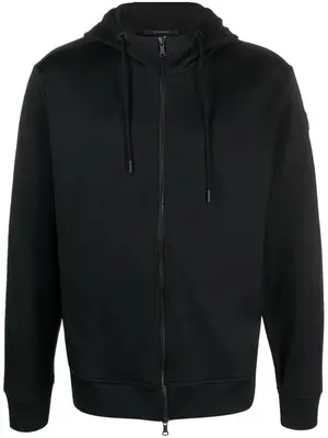 Paul & Shark Scuba-jersey Zip-up Hoodie - Black