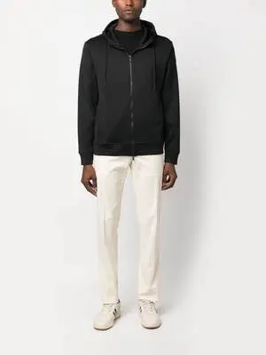 Paul & Shark Scuba-jersey Zip-up Hoodie - Black