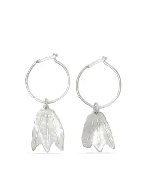 JIL SANDER Floral-detail Drop Earrings - Silver