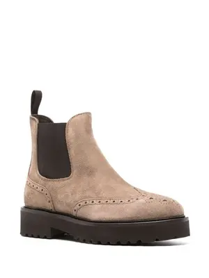 DOUCAL'S Perforated Suede Boots - Neutrals