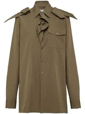 Prada Floral-embellished Poplin Shirt