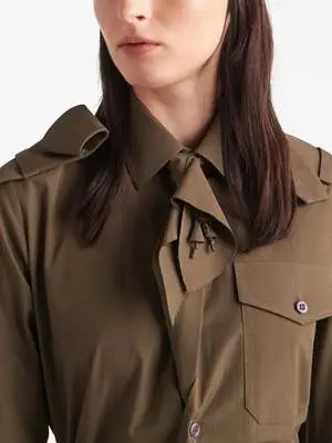 Prada Floral-embellished Poplin Shirt
