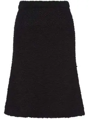 Prada Bouclé Mohair Knit Skirt - Black