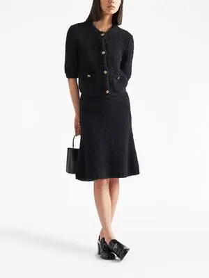 Prada Bouclé Mohair Knit Skirt - Black