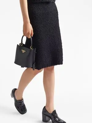 Prada Bouclé Mohair Knit Skirt - Black
