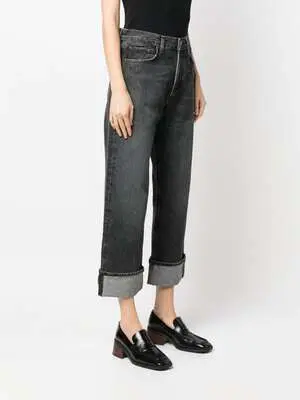 AGOLDE High-rise Cropped Jeans - Black