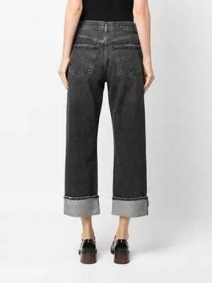 AGOLDE High-rise Cropped Jeans - Black