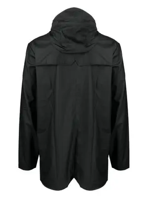 Rains Hooded Press-stud Jacket - Black