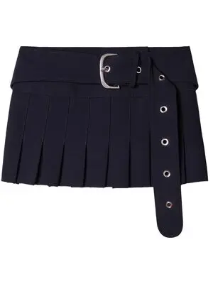 Off-White Belted Pleated Miniskirt